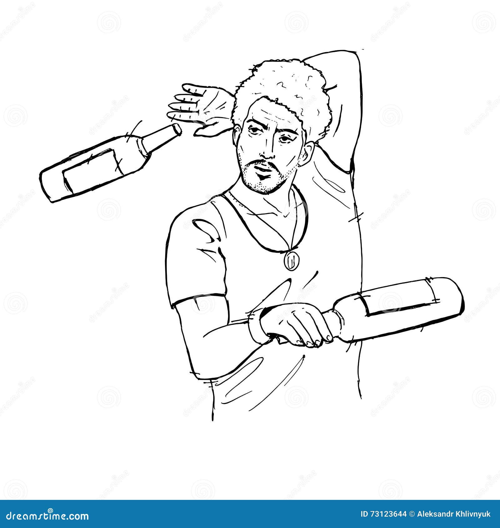 Bartender Coloring Page For Kids Vector Illustration | CartoonDealer ...