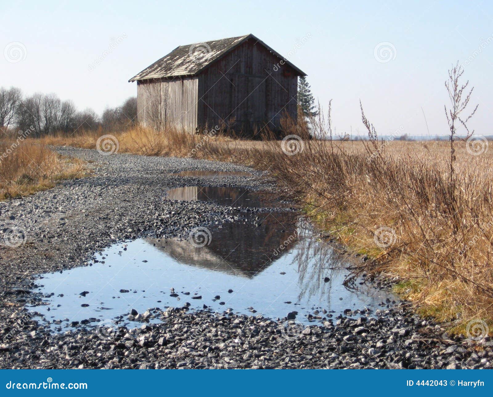 Barn stock image. Image of farm, gravel, spring, water - 4442043