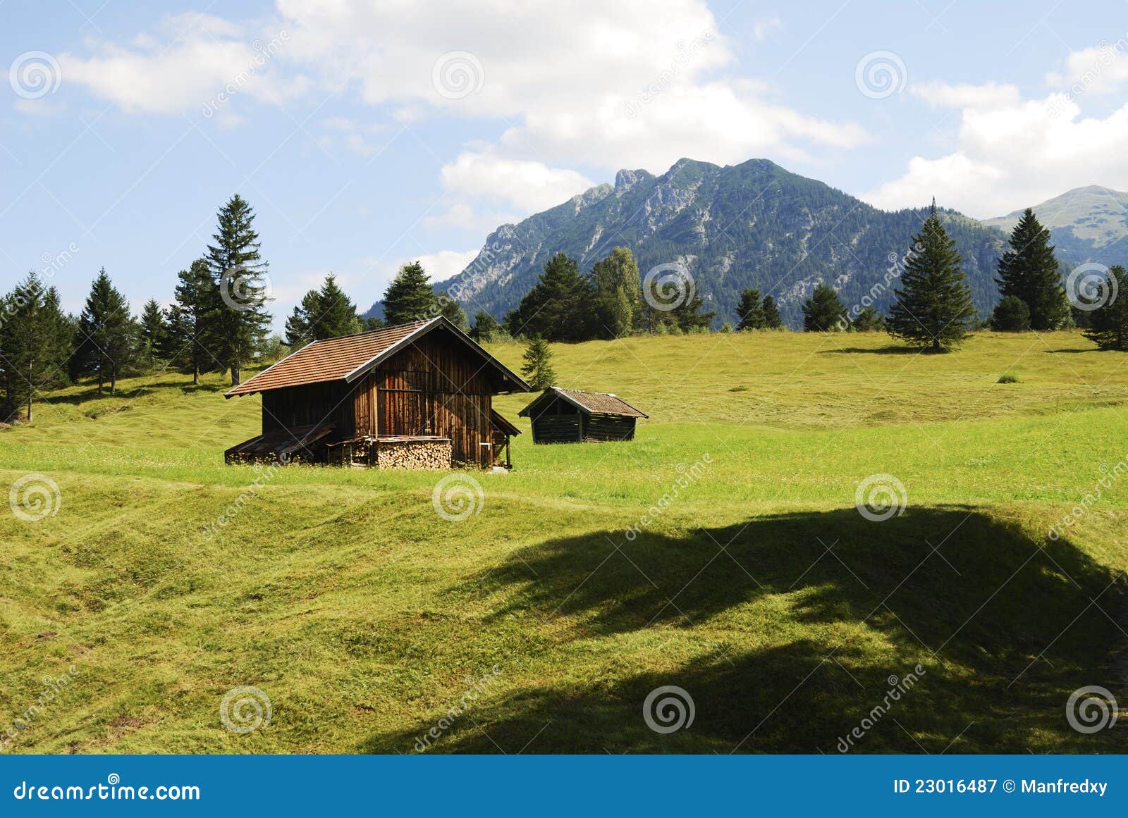 Barn in the alps stock image. Image of scenic, meadow - 23016487