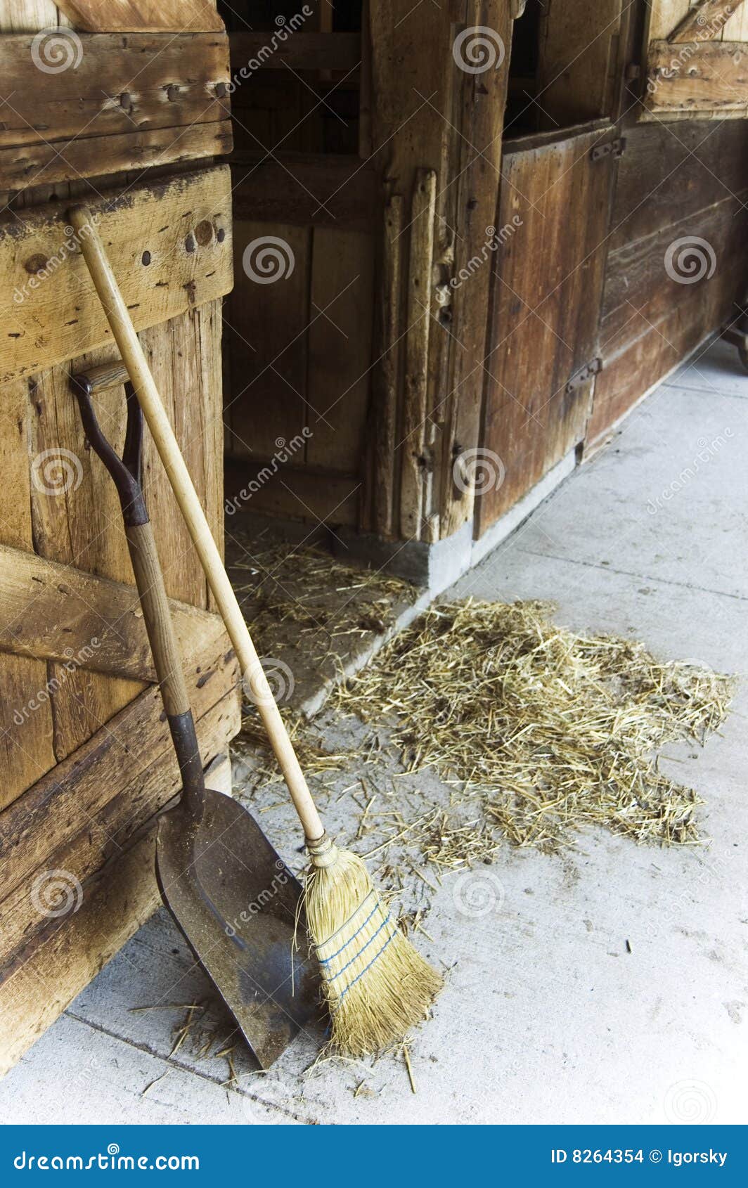 Barn ,broom ,shovel stock photo. Image of handle, standing - 8264354