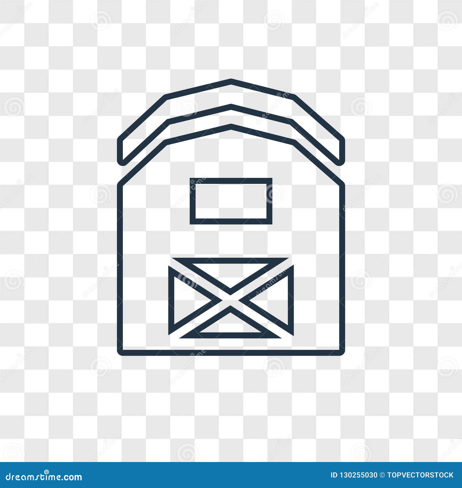 Barn Concept Vector Linear Icon Isolated on Transparent Background ...