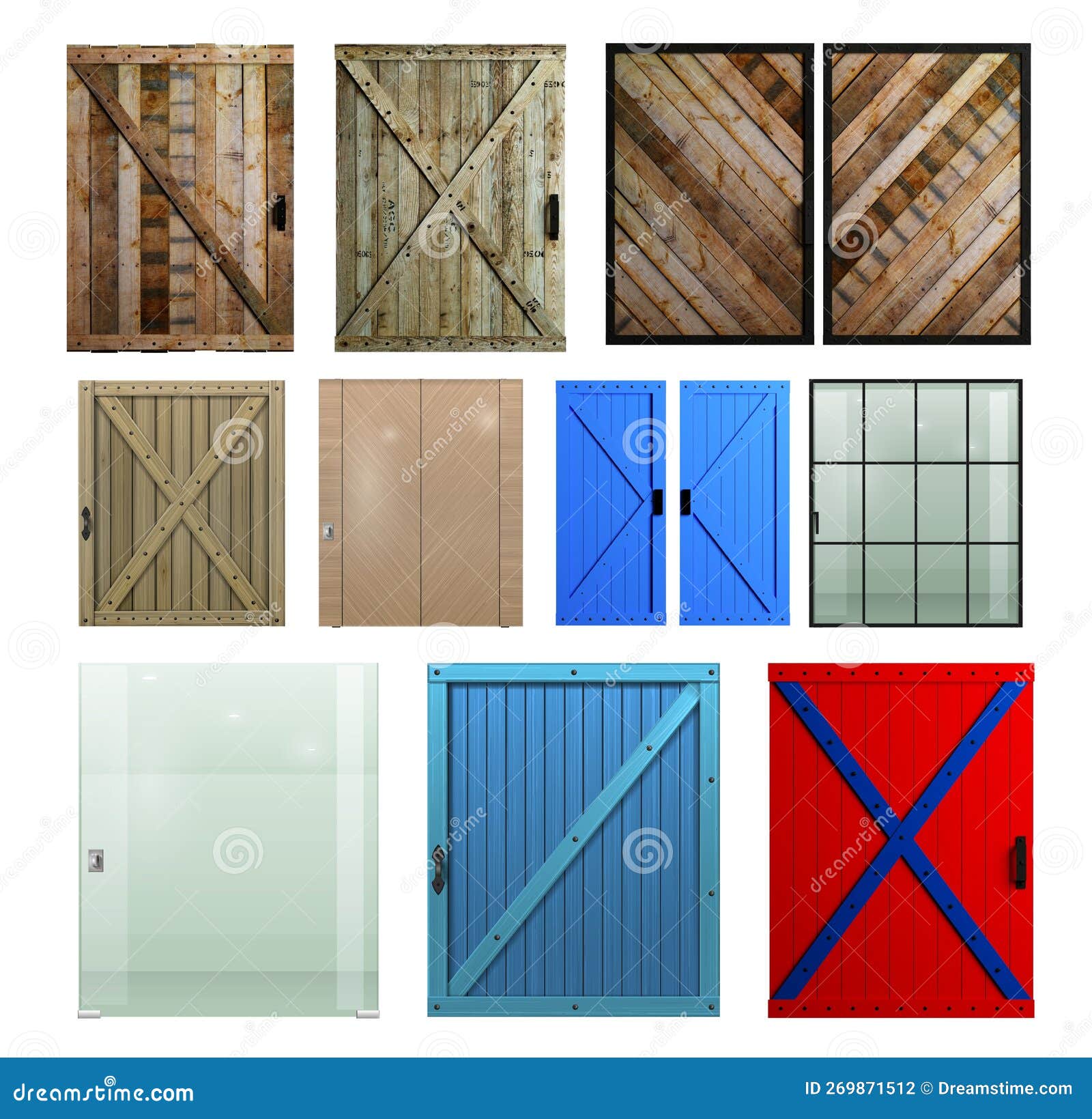 Barn Door Texture Set Design Samples. Templates Royalty-Free Cartoon ...