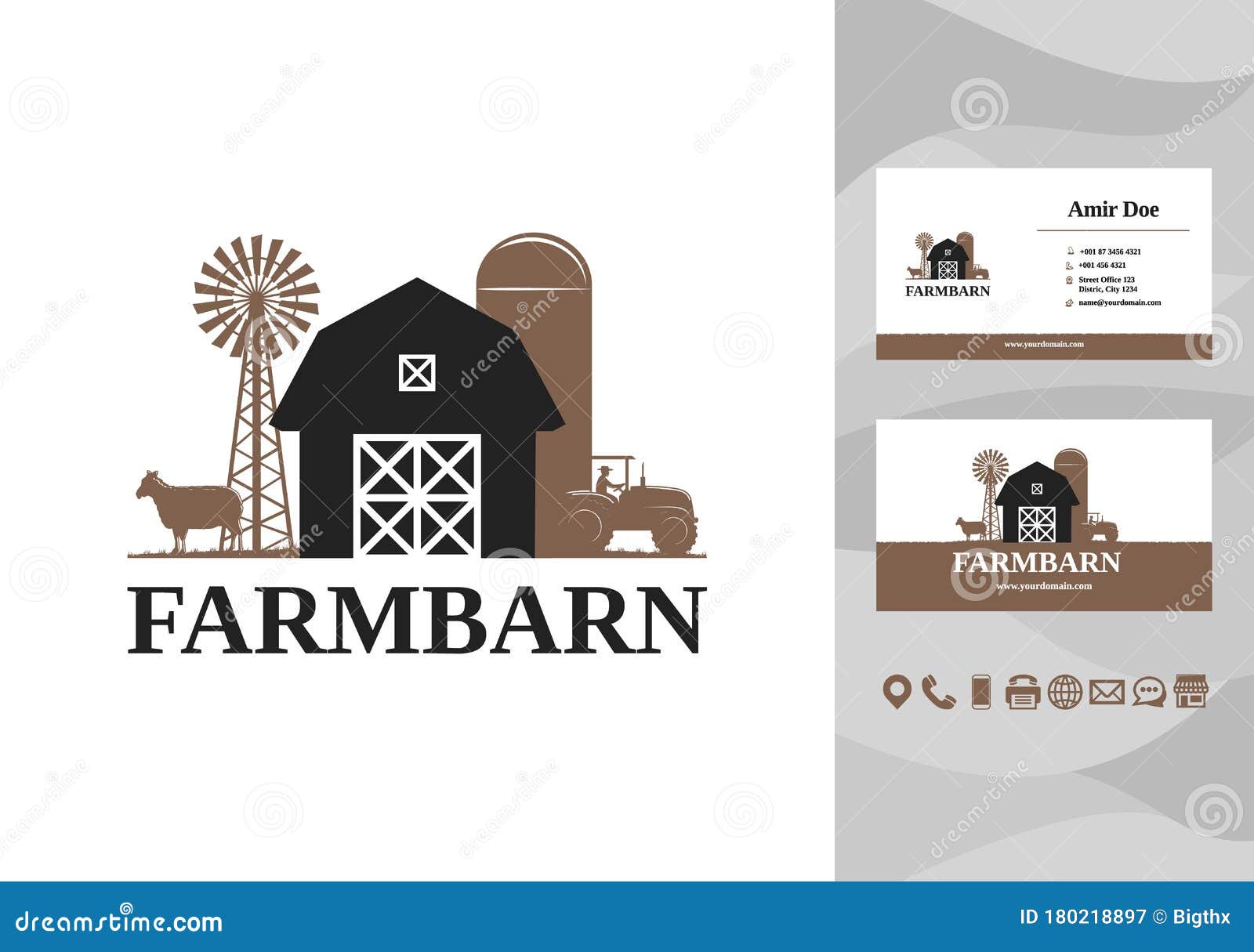 Barn Farm Building Logo and Business Card Design Vector Stock Vector ...