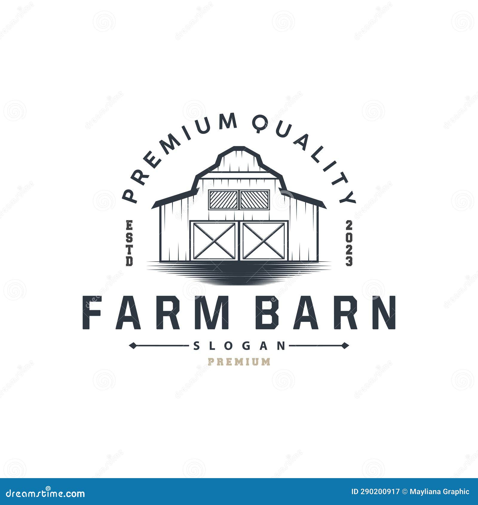 Barn Farm Logo Minimalist Vintage Rustic Design Vector Illustration ...