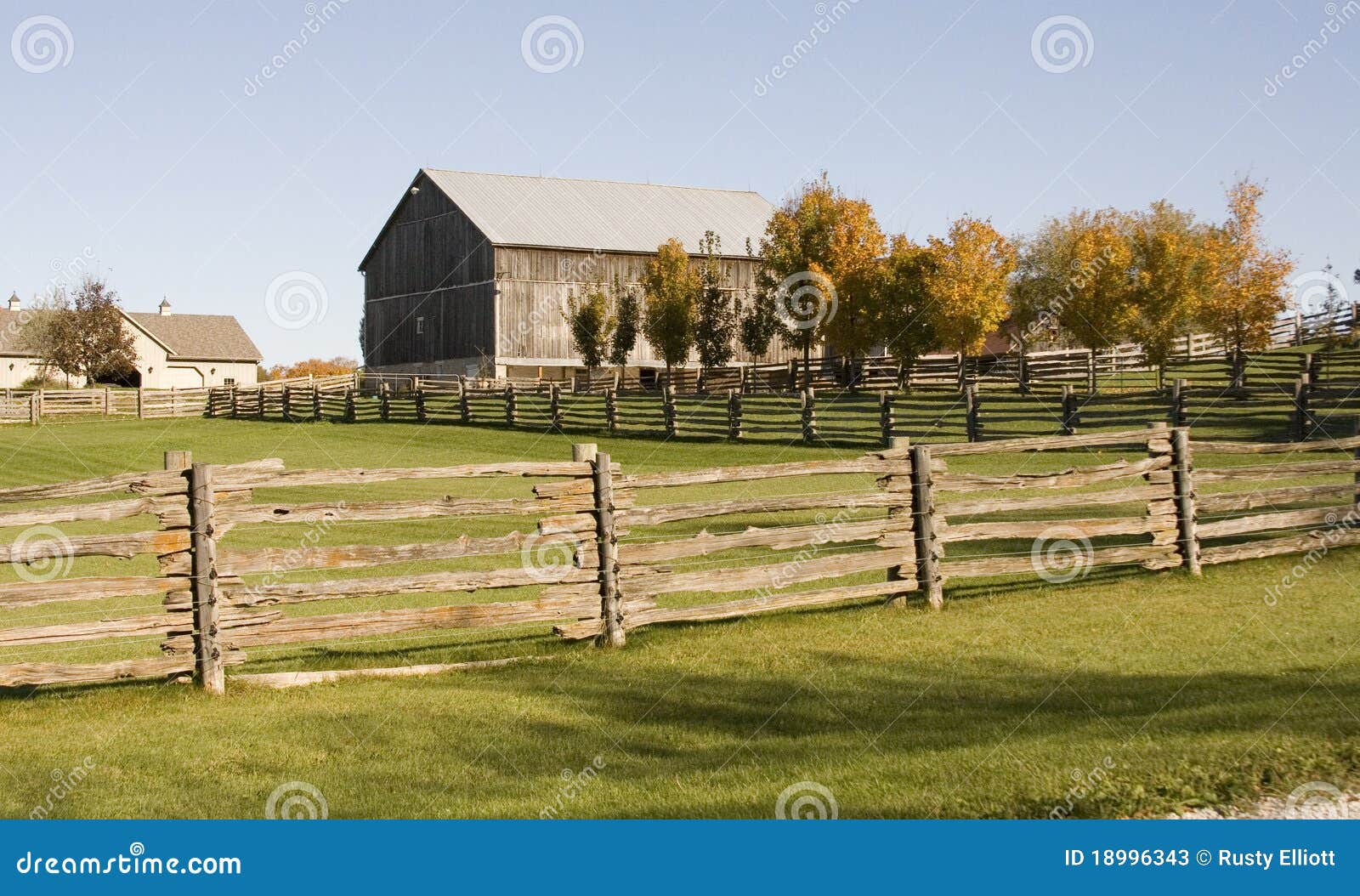 Barn and Fence stock image. Image of cedar, wood, canada - 18996343