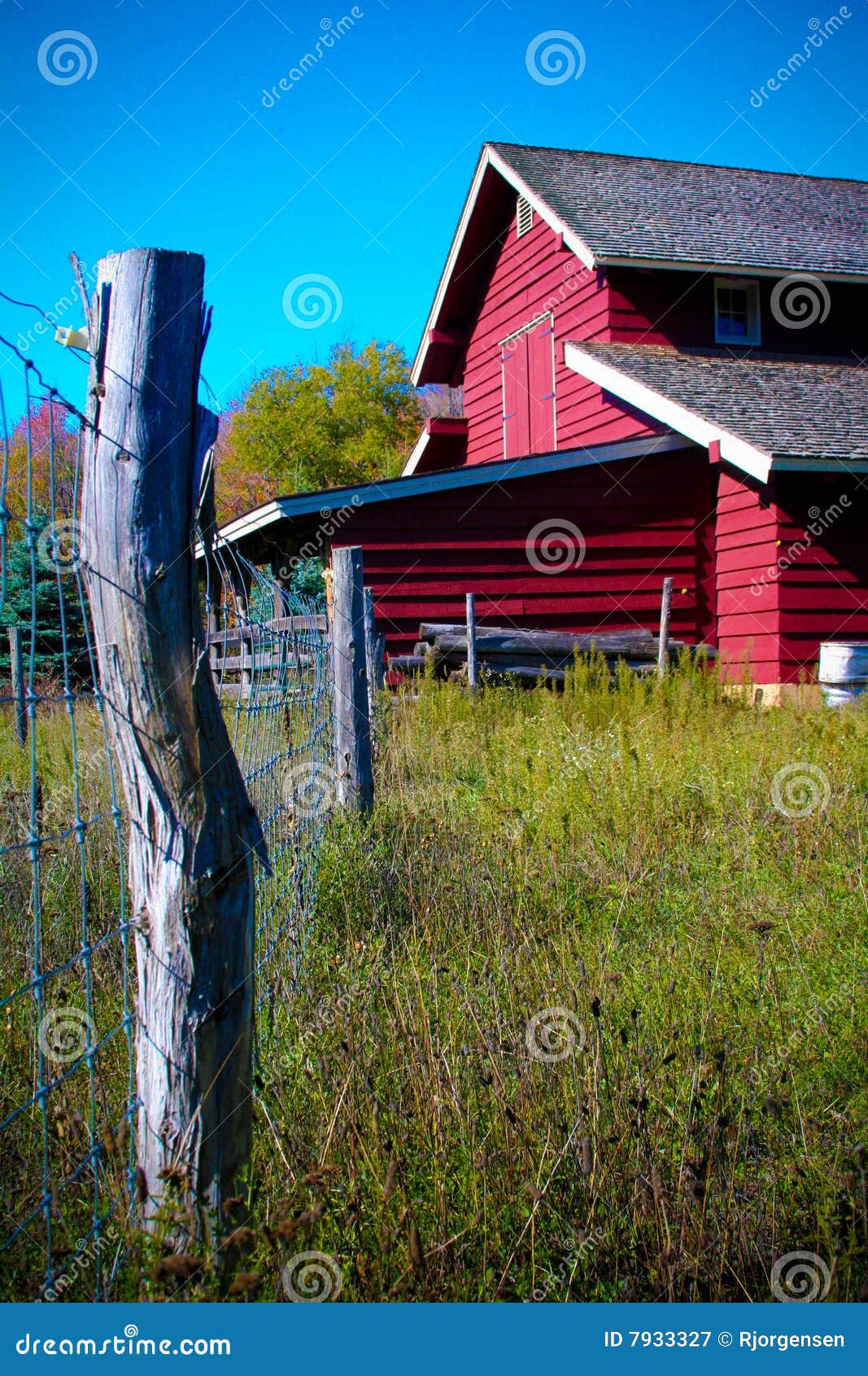 Barn with fence stock image. Image of wood, autumn, field - 7933327
