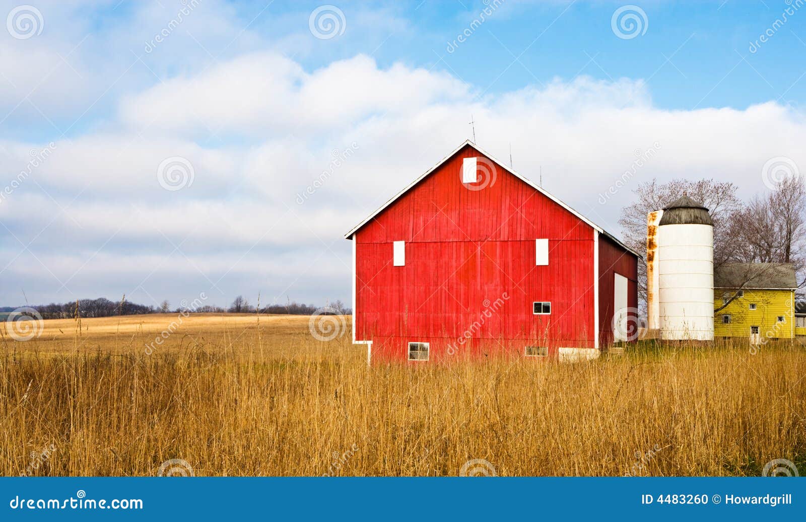 Barn and Field stock photo. Image of rural, blue, countryside - 4483260