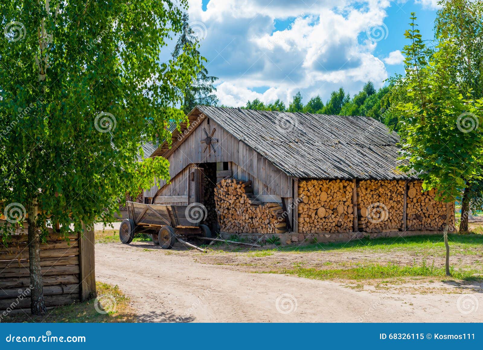 Barn Full of Reserve Firewood Stock Image - Image of wooden, ready ...