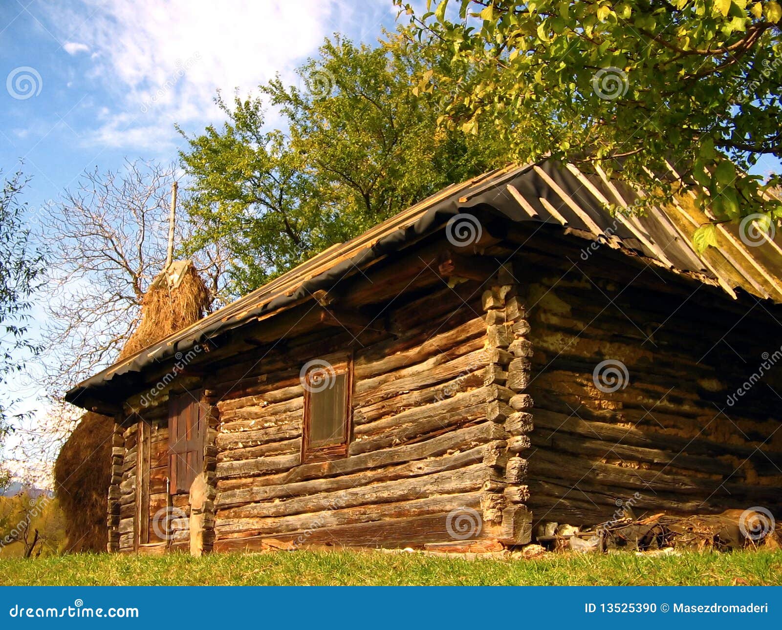 Barn and hay stack stock photo. Image of grass, country - 13525390
