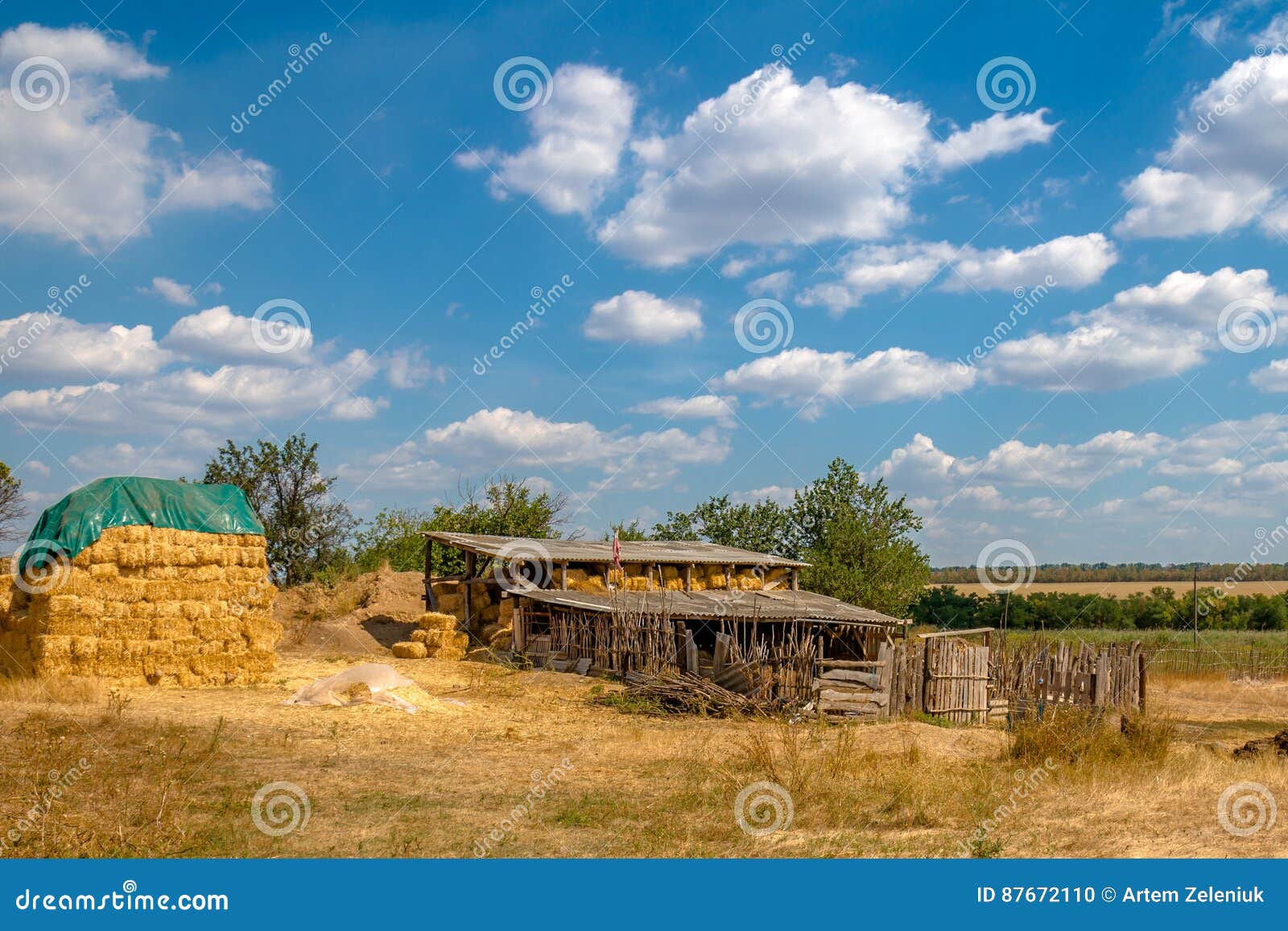 Barn and Hayloft in the Village Stock Photo - Image of farm, highland ...