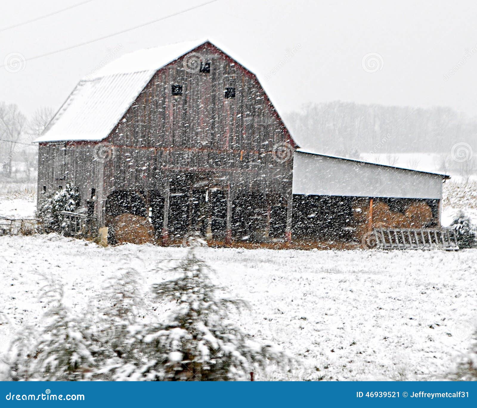 Barn in Heavy Snow stock image. Image of barn, flakes - 46939521