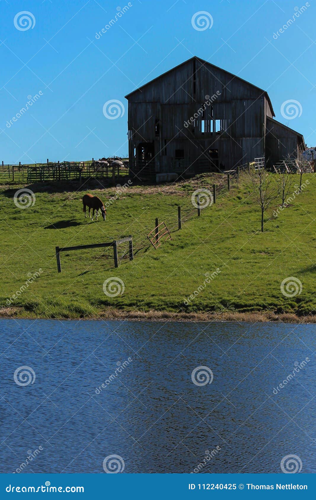A barn on the hill stock image. Image of overlooking - 112240425