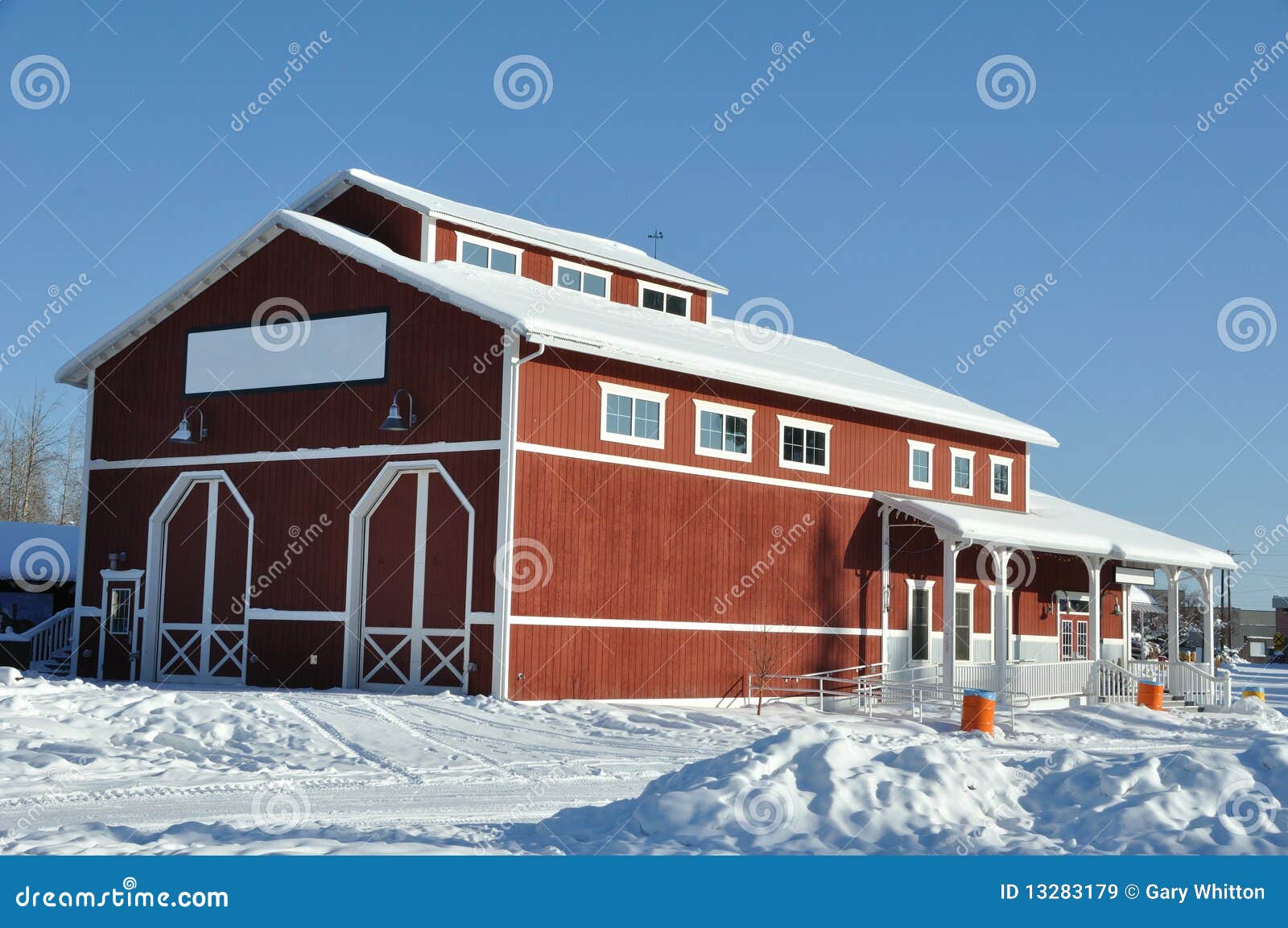 Barn for Historic Train - Pioneer Park Stock Image - Image of cold ...