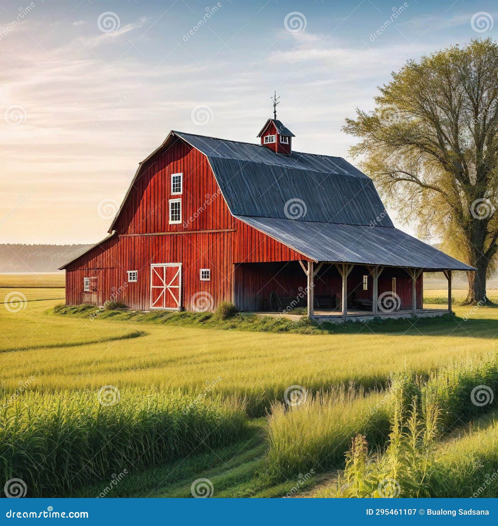 Barn house illustration stock illustration. Illustration of landscape ...