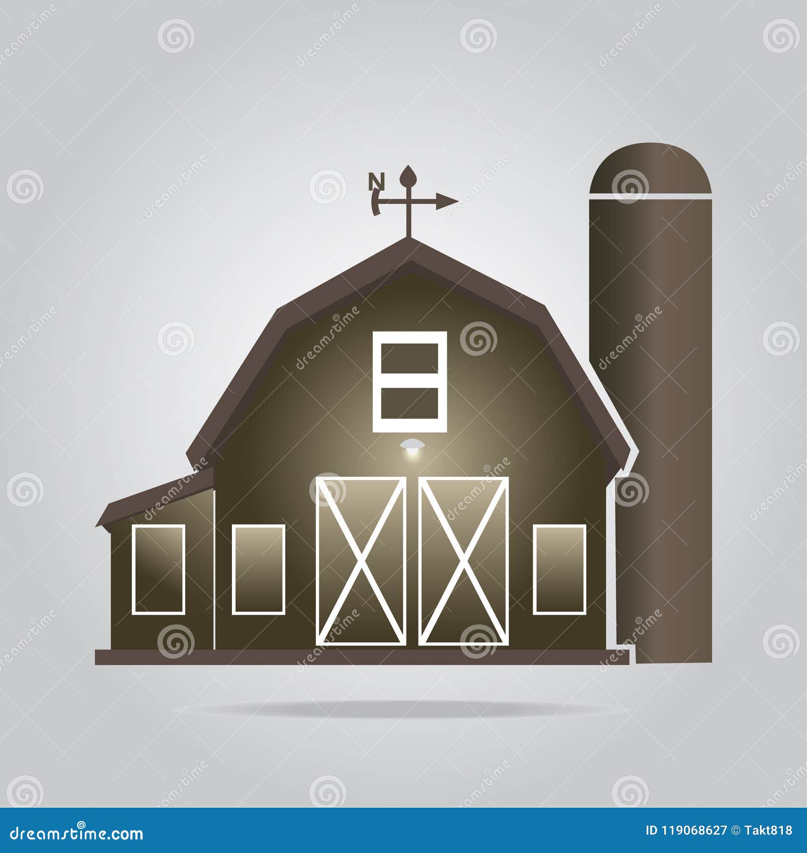 Building Icon, Barn Vector Illustration Stock Vector - Illustration of ...