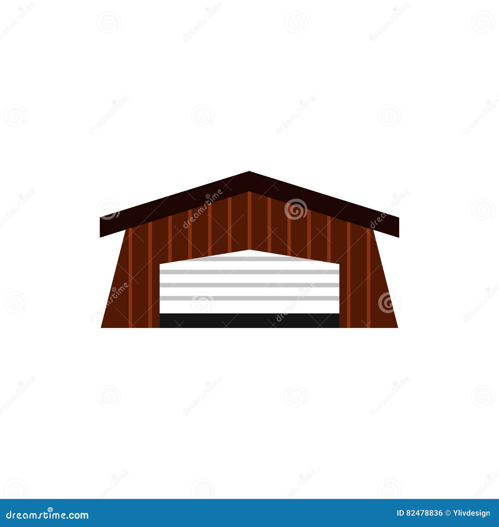 Barn icon, flat style stock vector. Illustration of gate - 82478836