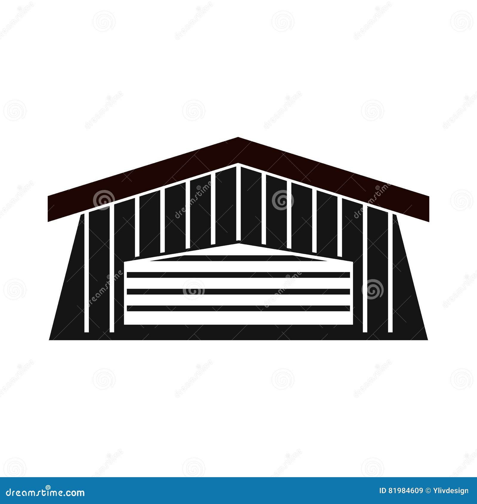 Barn icon, simple style stock vector. Illustration of open - 81984609
