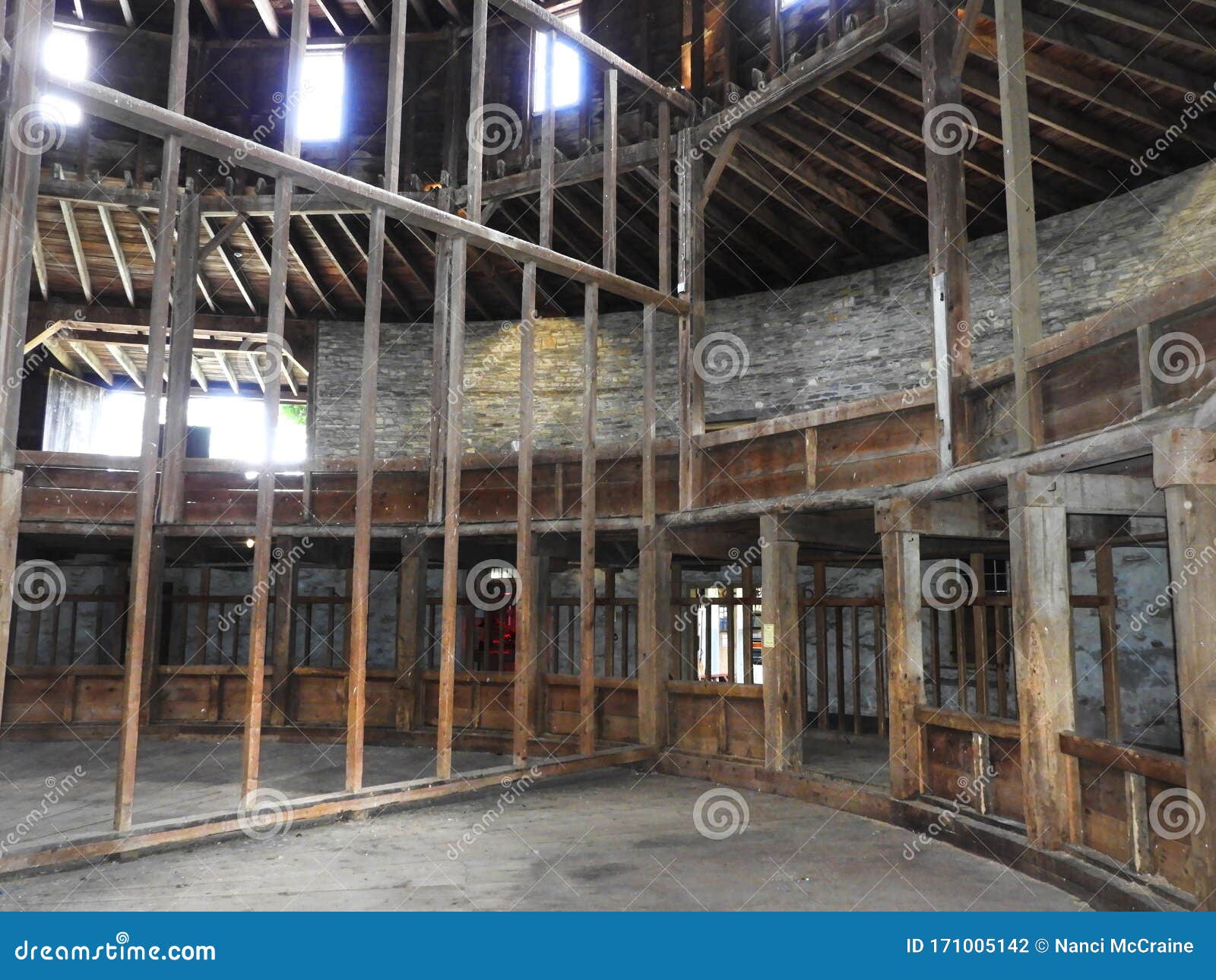 Shaker Round Barn Cattle Stall Framework Stock Photography ...
