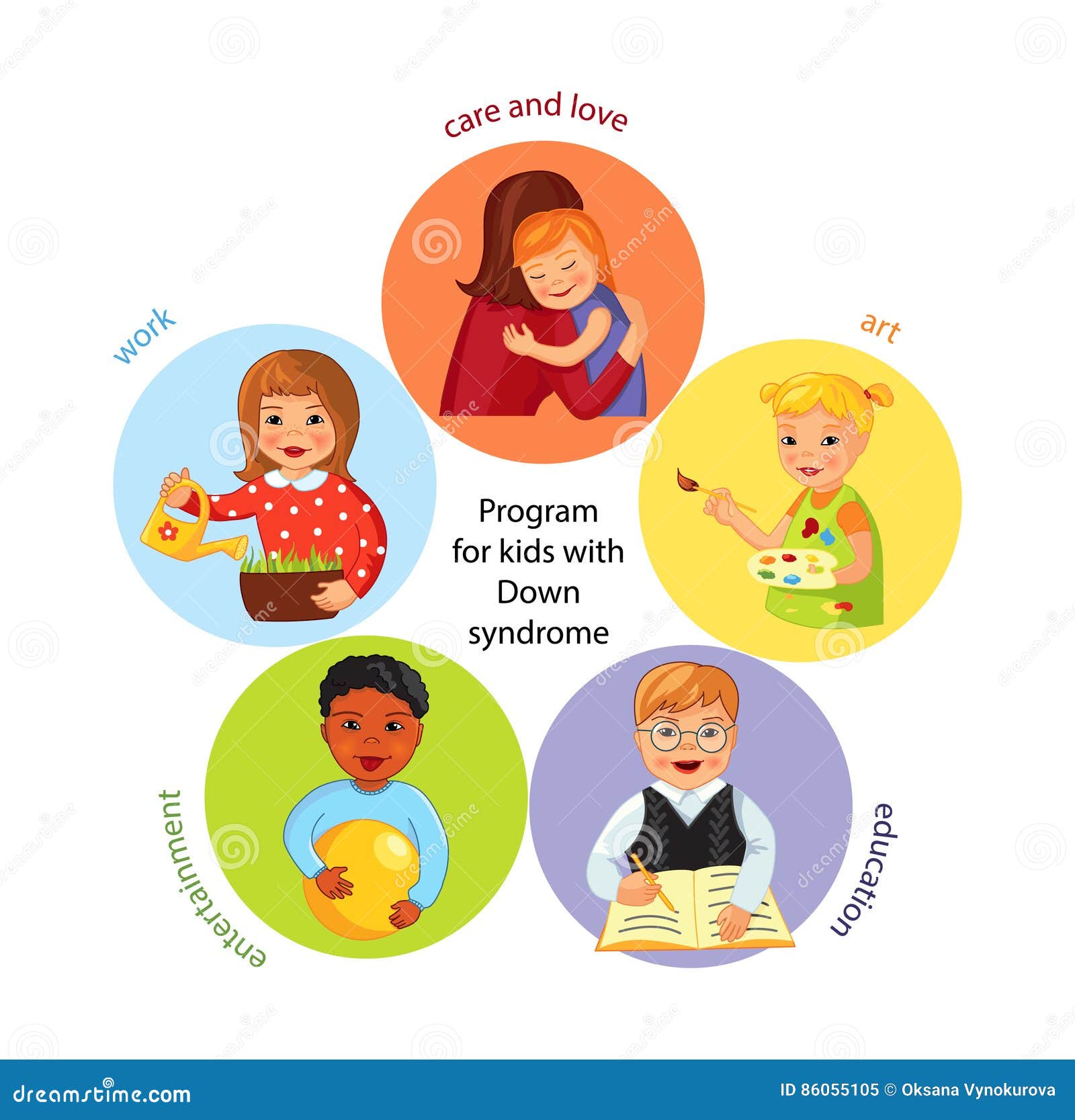 Barn Med Down Syndrome Utveckling Vektor Illustrationer - Illustration ...