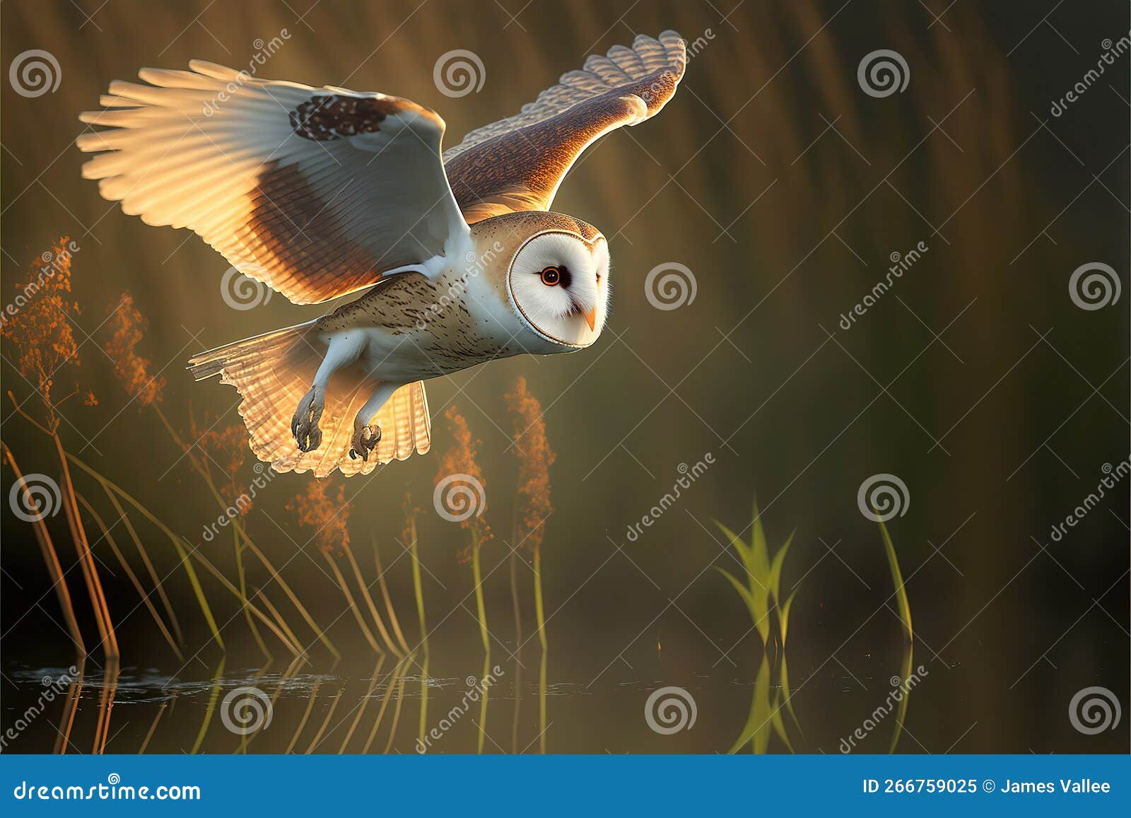 Barn Owl in Flight stock illustration. Illustration of wild - 266759025