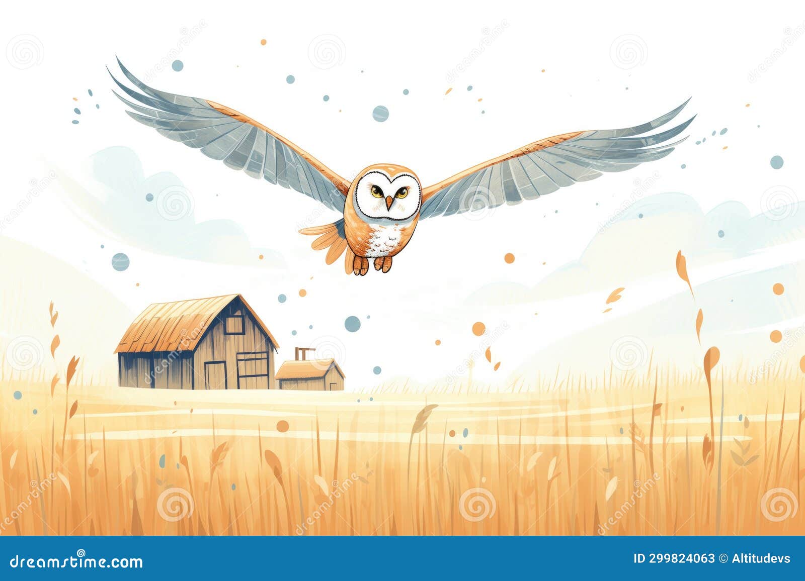 A Barn Owl Flying Over a Snowy Field Stock Image - Image of flying ...