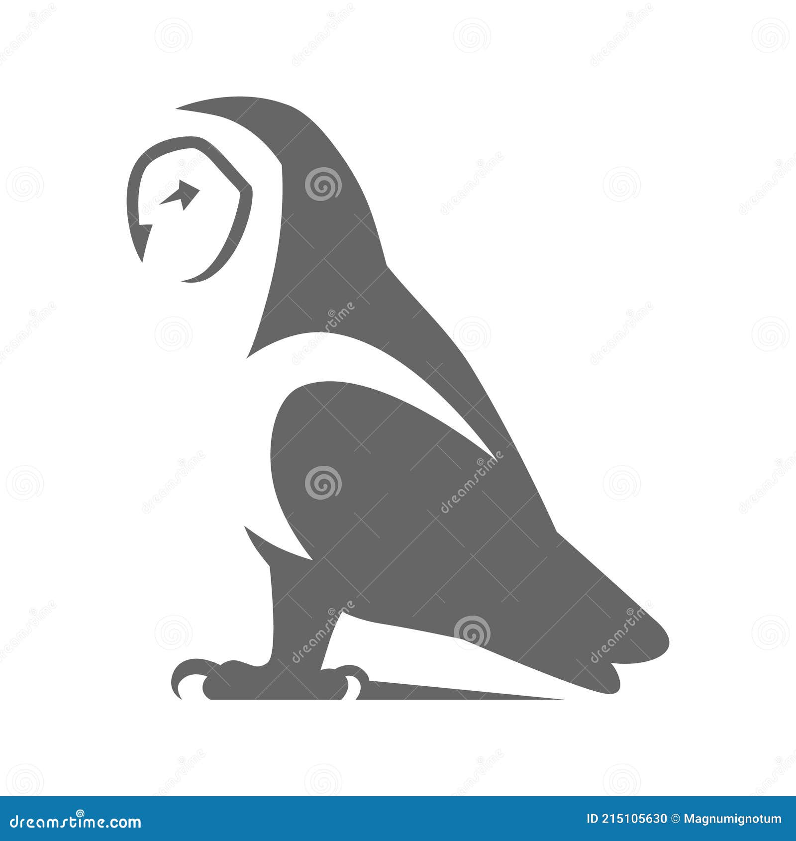 Barn Owl Symbol on White Backdrop Stock Vector - Illustration of symbol ...