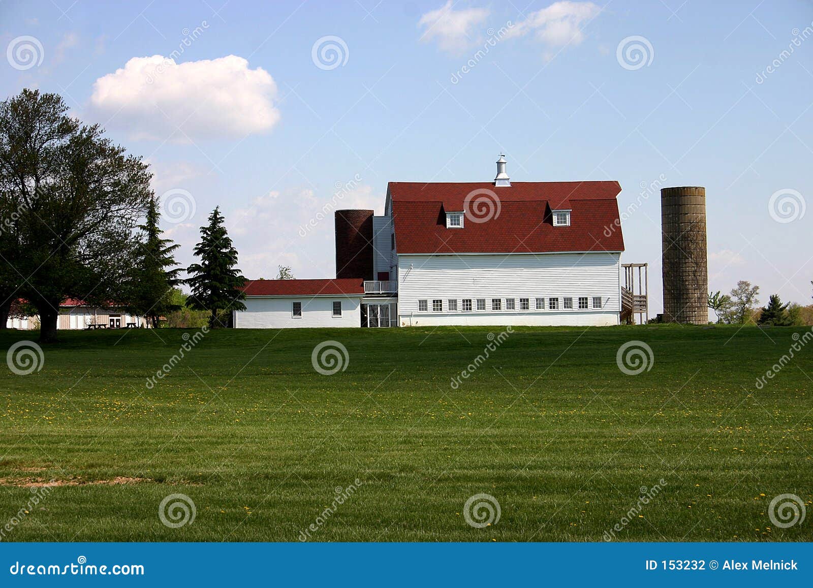 Barn in Pasture stock photo. Image of road, bridge, grass - 153232