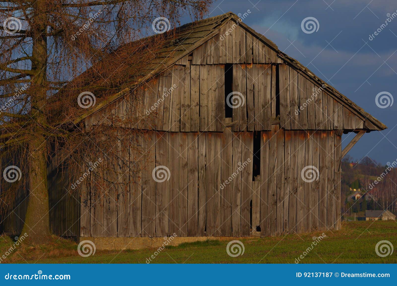 The barn stock image. Image of tree, wood, polish, barn - 92137187