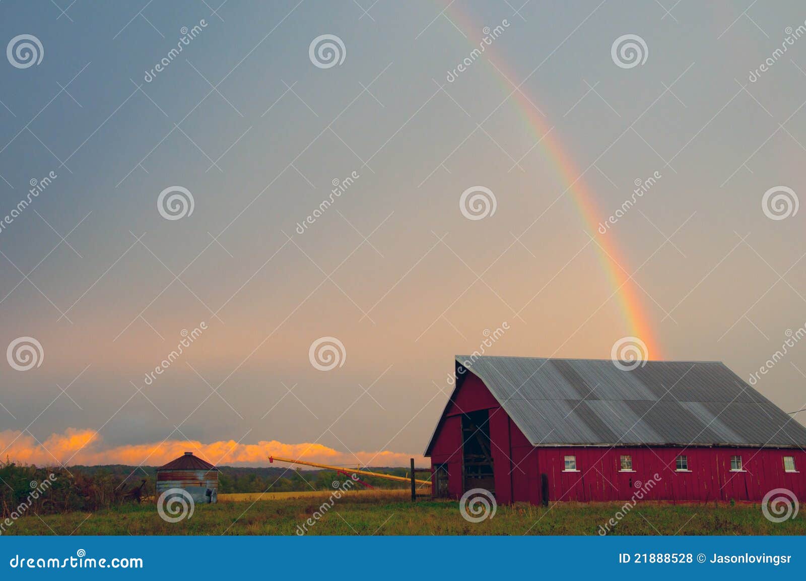 Barn with Rainbow stock photo. Image of sunset, colorful - 21888528