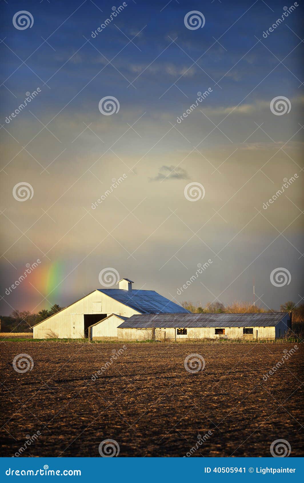 Barn rainbow stock image. Image of loch, calm, barn, promise - 40505941