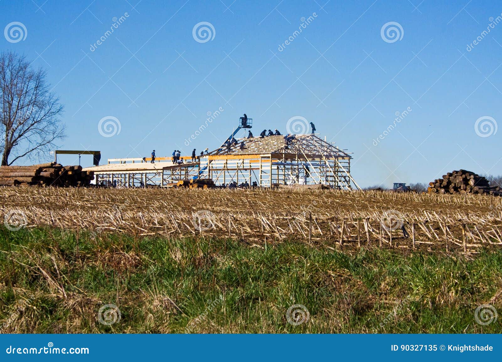 Barn Raising stock image. Image of construct, dutchman - 90327135