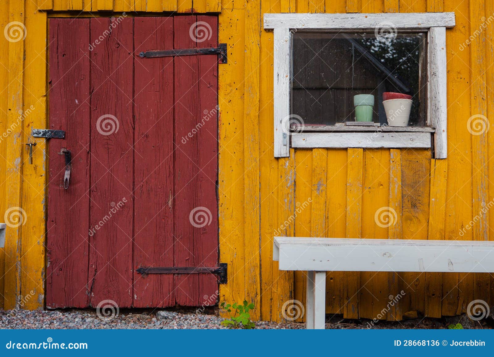 Barn with Rust Colored Door Stock Photo - Image of door, farm: 28668136