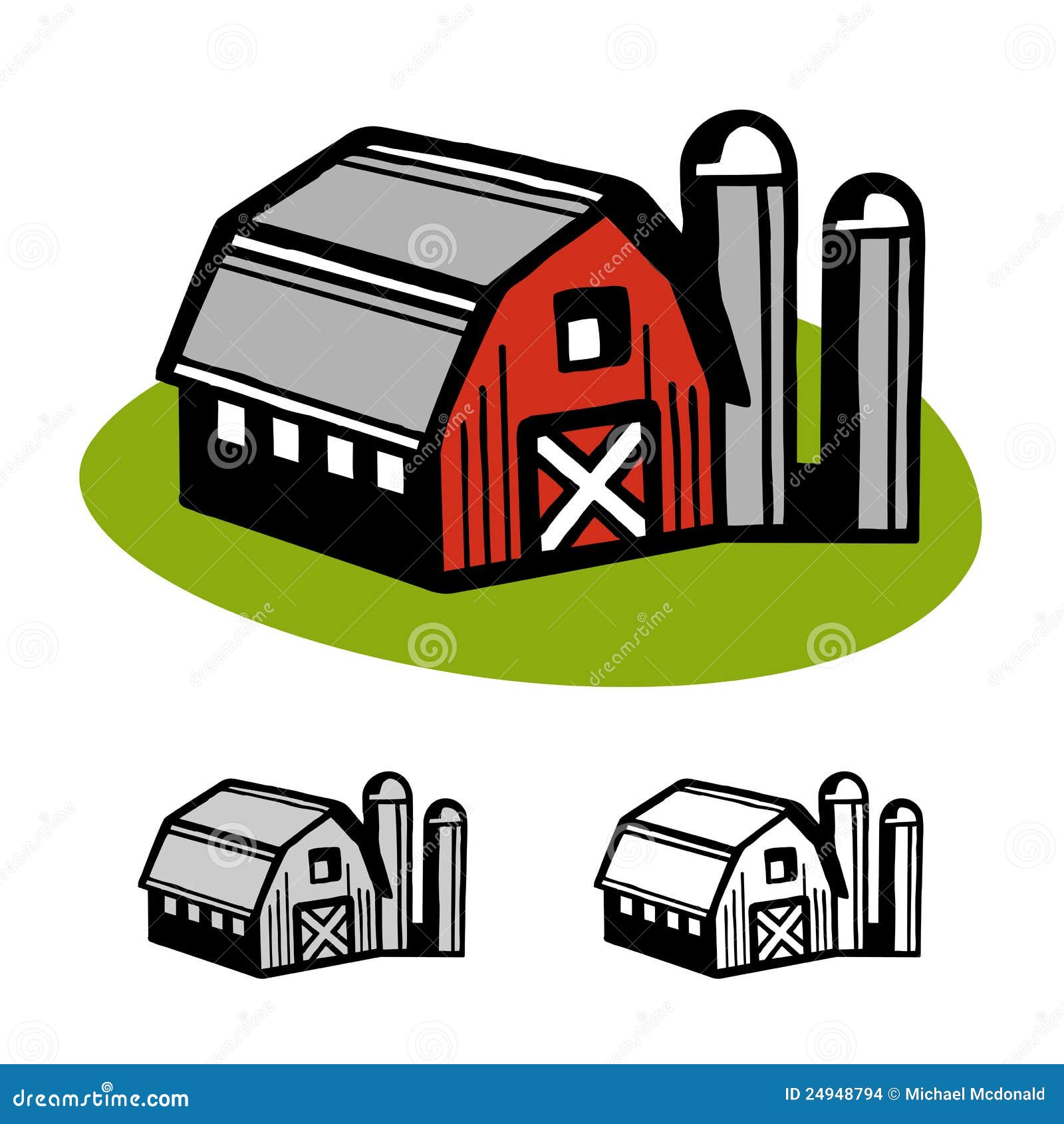 Barn and silos stock vector. Illustration of drawn, agriculture - 24948794