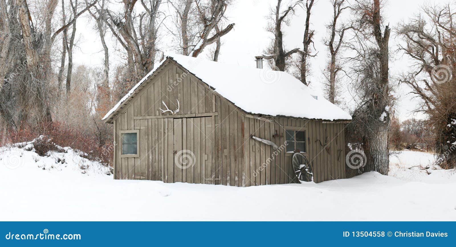 Barn in the snow stock photo. Image of bark, lumber, house - 13504558