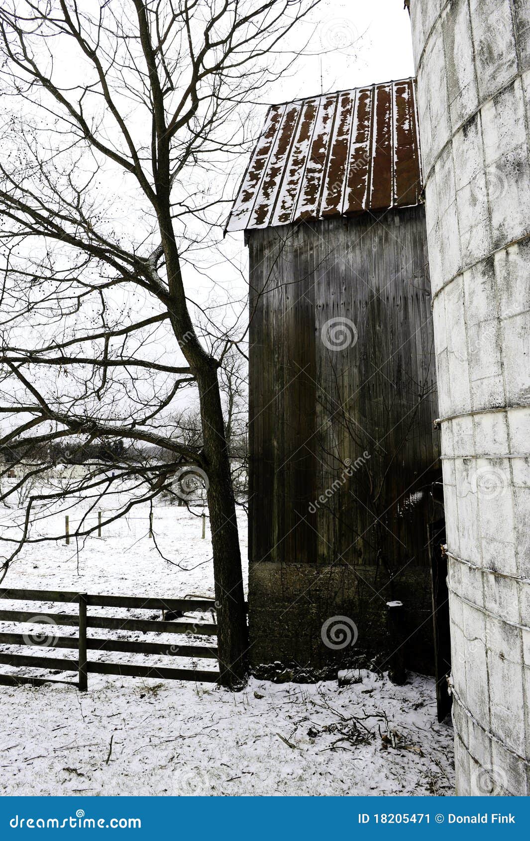 Barn in Snow stock image. Image of ranch, wooden, barn - 18205471