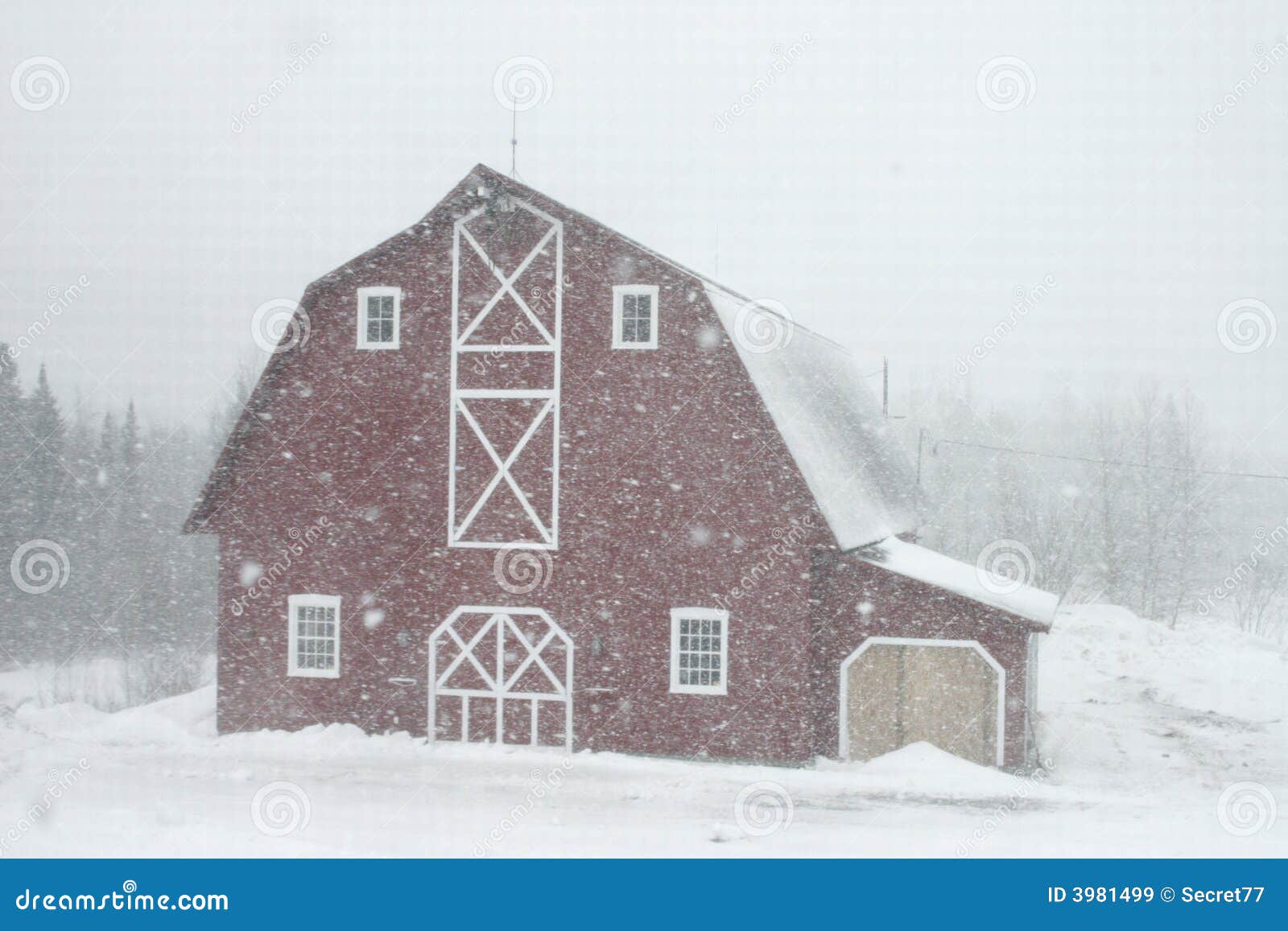Barn in snow stock image. Image of cold, flakes, door - 3981499