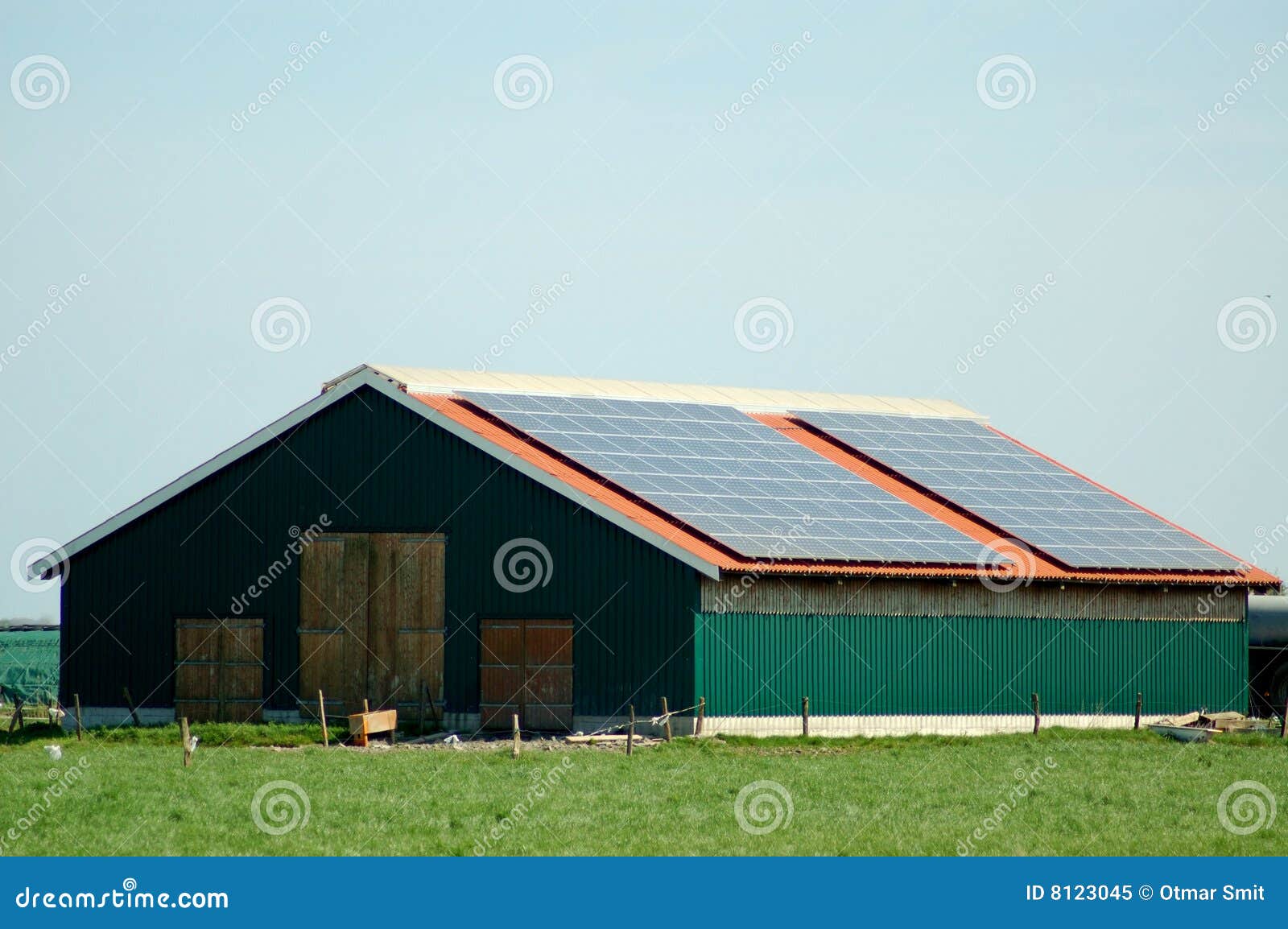 Barn with solar cells stock image. Image of barn, house - 8123045