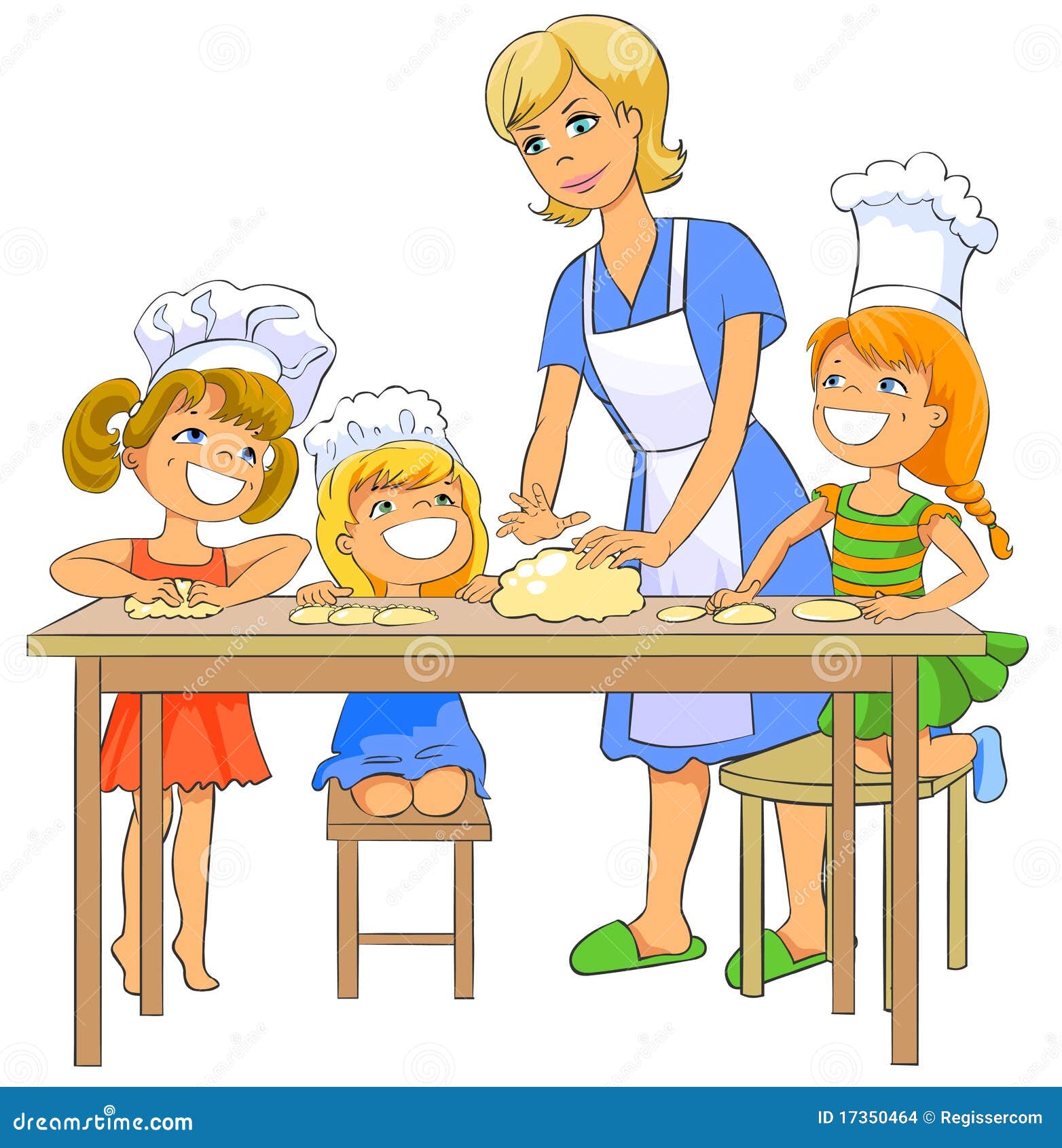 Barn Som Lagar Mat Momliten Pastej Stock Illustrationer - Illustration ...