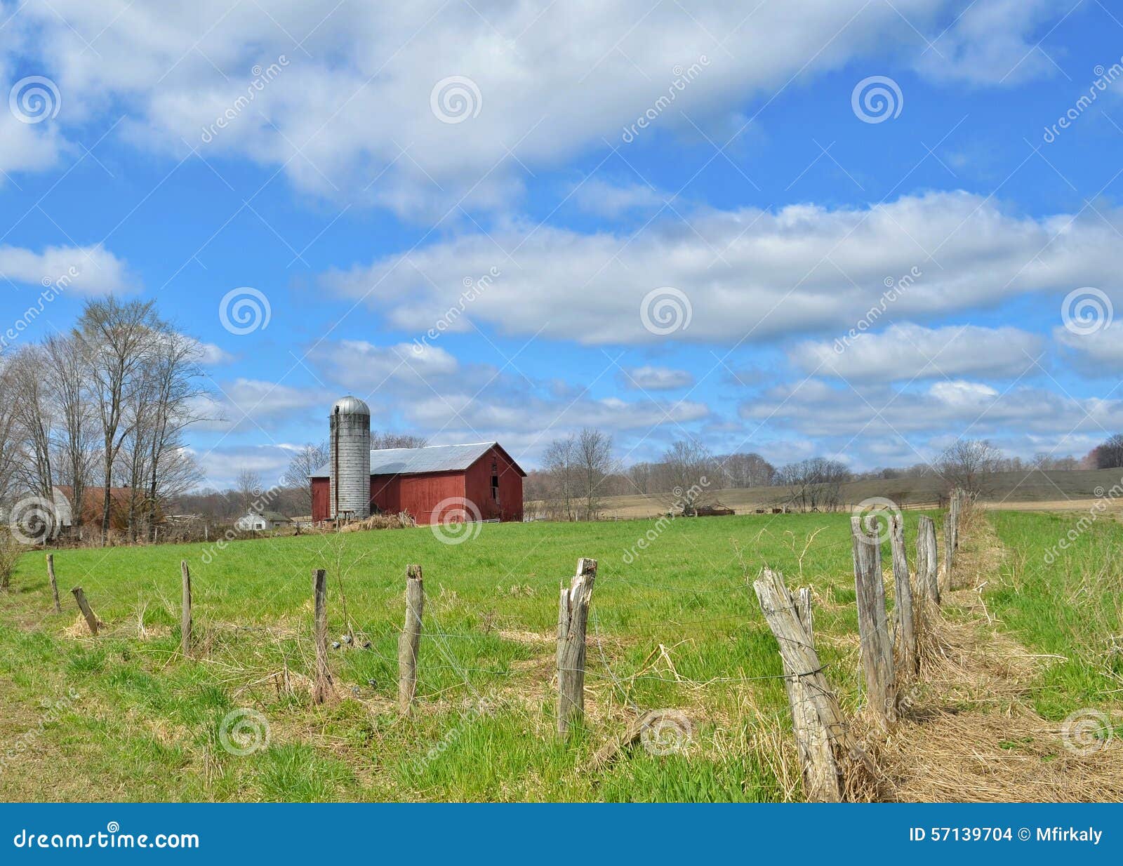 Barn in Spring stock photo. Image of barn, spring, clouds - 57139704