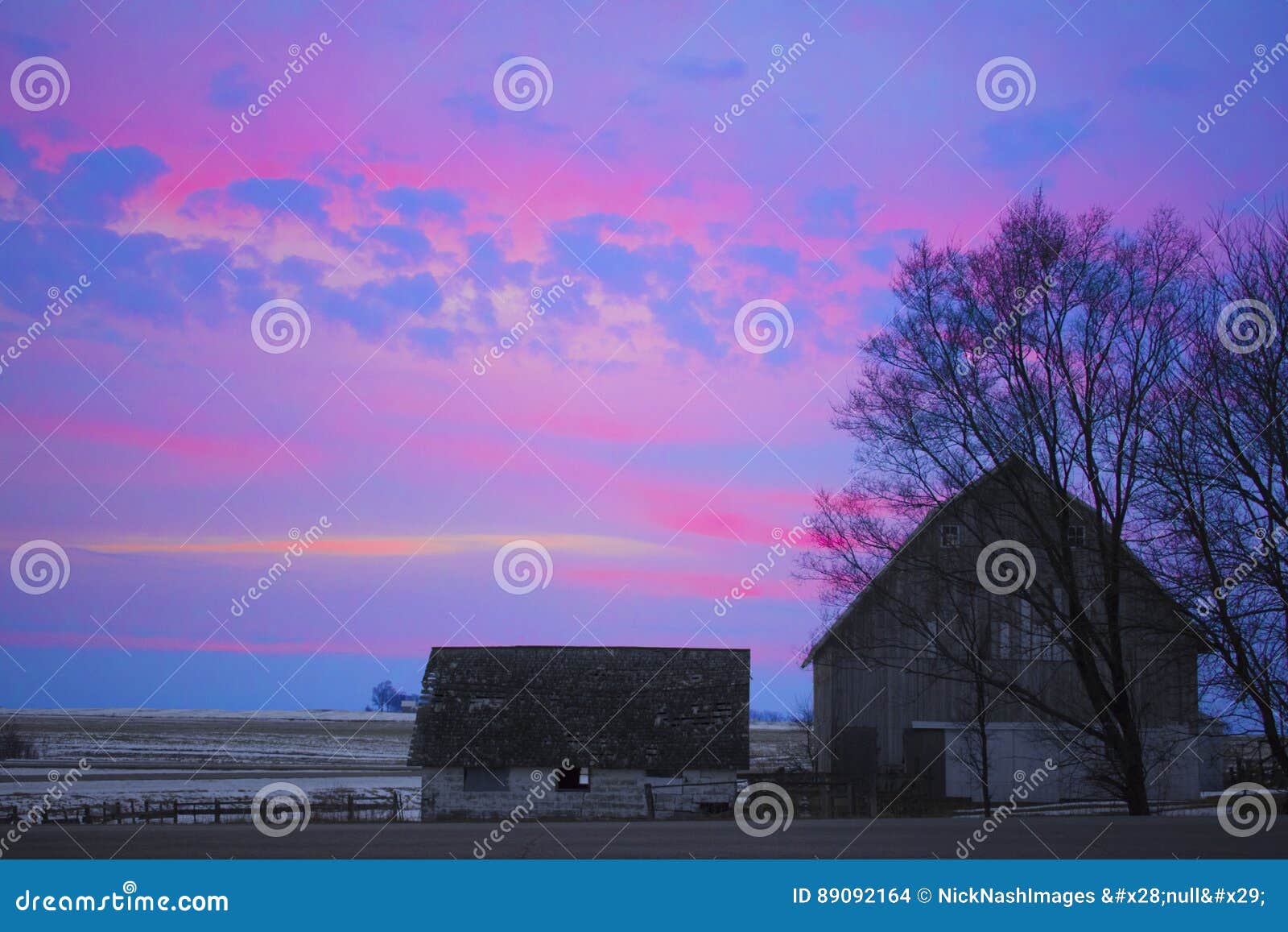 Barn Sunset stock photo. Image of meadow, farm, sunset - 89092164