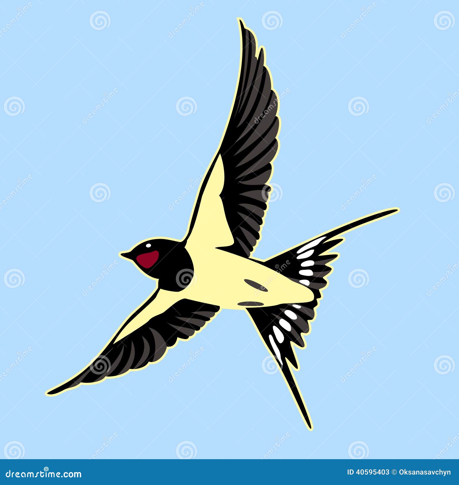 Barn Swallow bird stock illustration. Illustration of migrant - 40595403