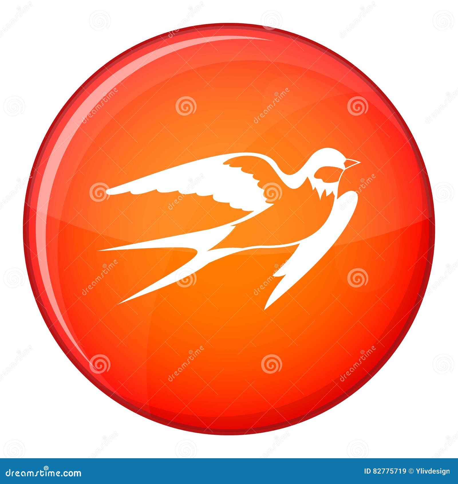 Barn Swallow Icon, Flat Style Stock Vector - Illustration of delicate ...