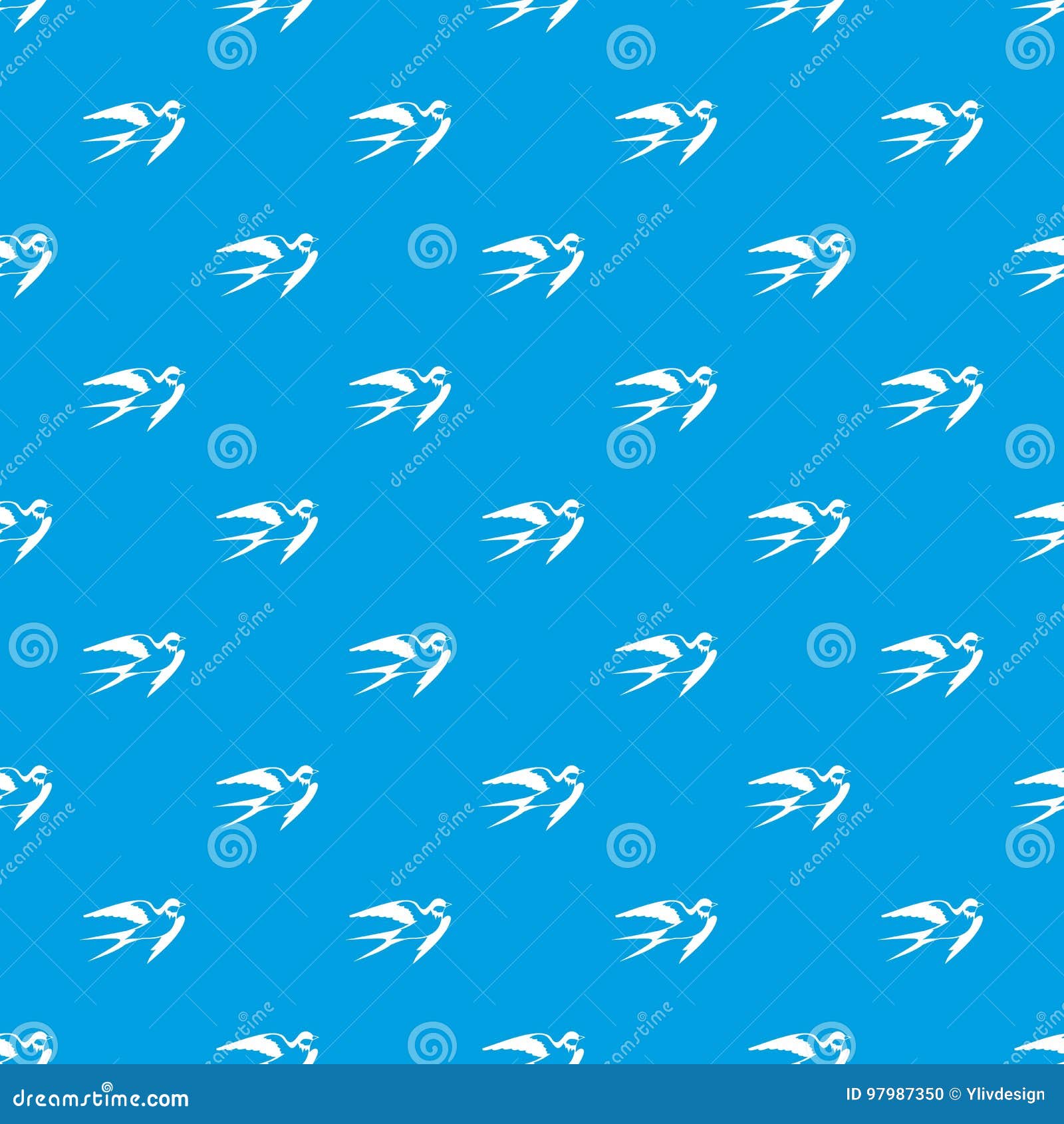 Barn Swallow Pattern Seamless Blue Stock Vector - Illustration of ...