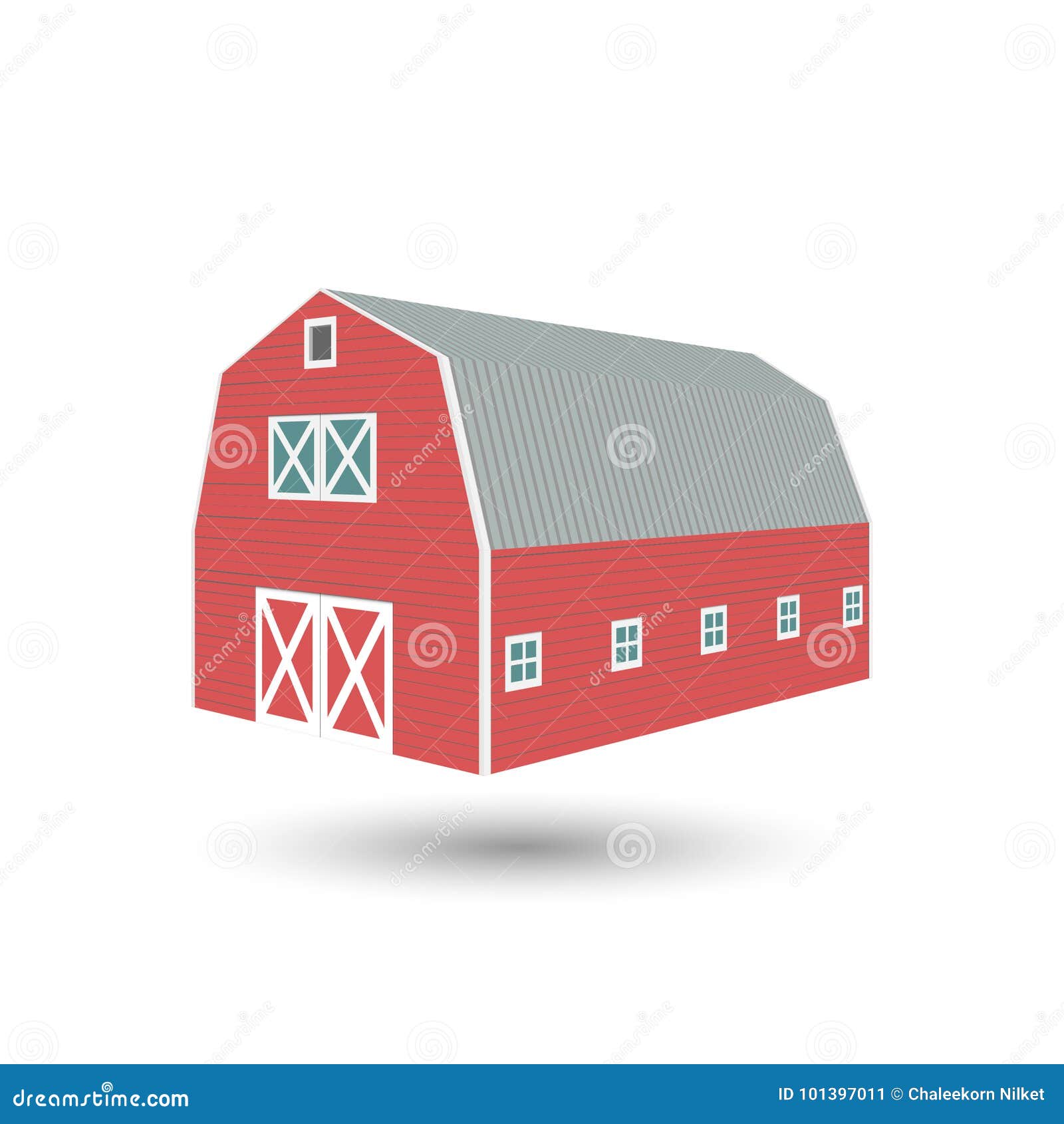 Barn, vector illustration. stock vector. Illustration of field - 101397011
