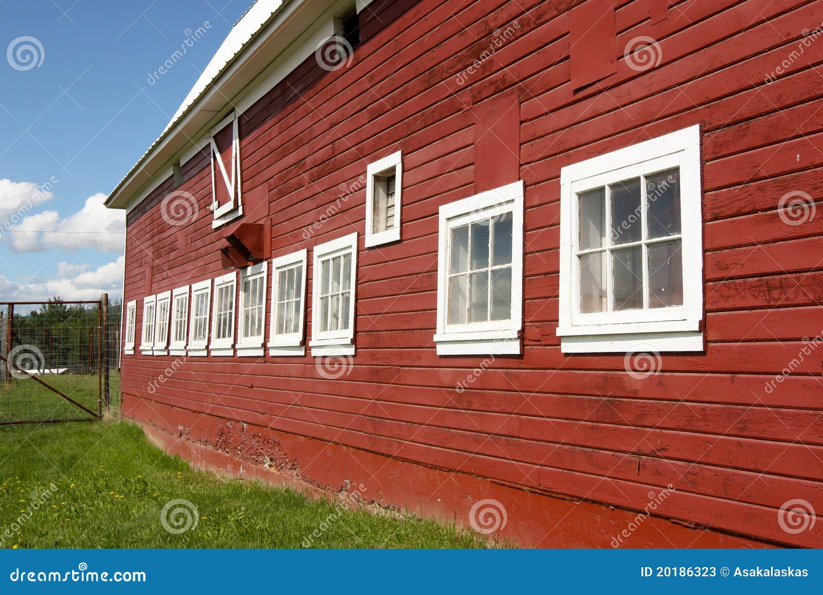 Barn with White Windows stock image. Image of white, architecture ...