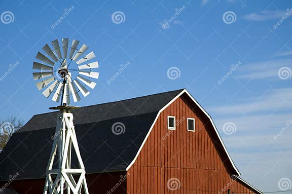 Barn and Windmill stock photo. Image of agriculture, country - 3572488