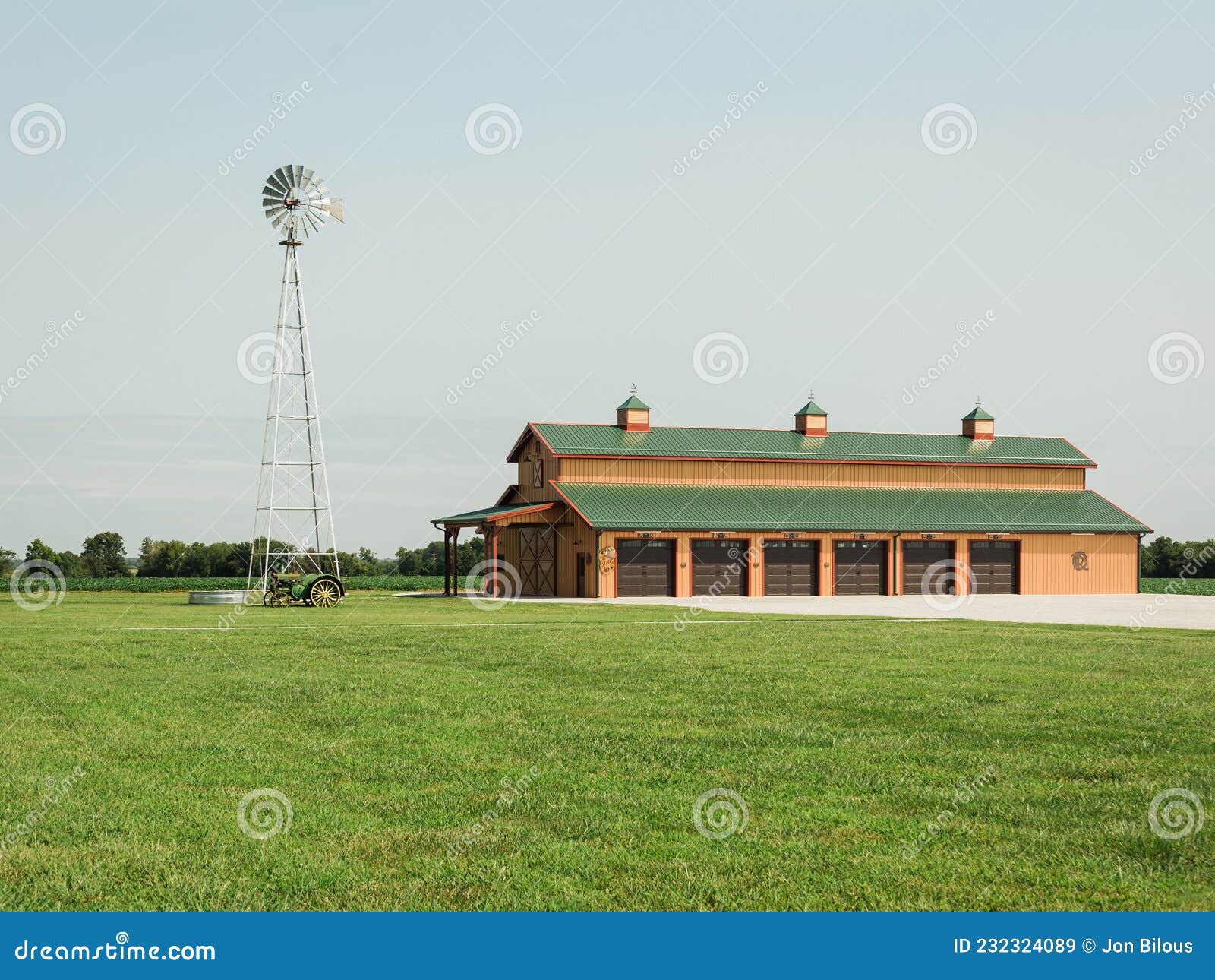 Barn and Windmill at Red Oak II on Route 66 in Missouri Stock Image ...