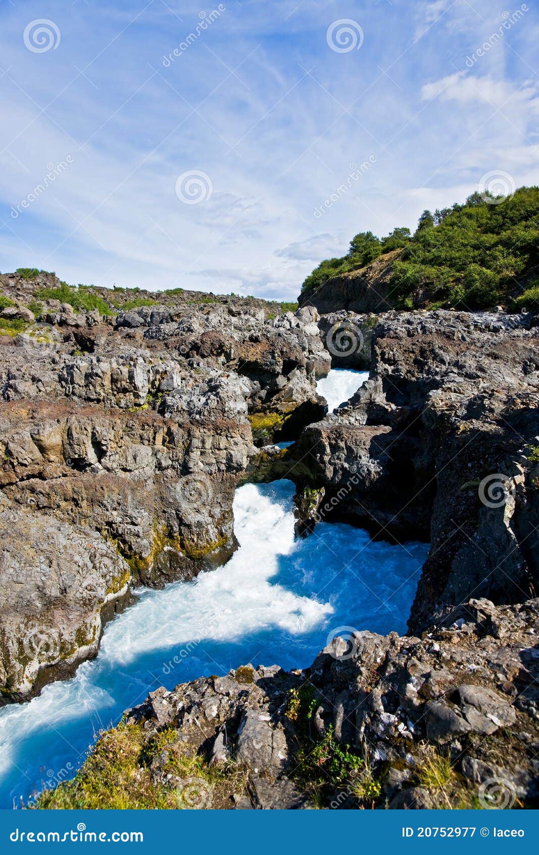 Barnafoss Waterfall in Iceland Stock Image - Image of beauty, river ...