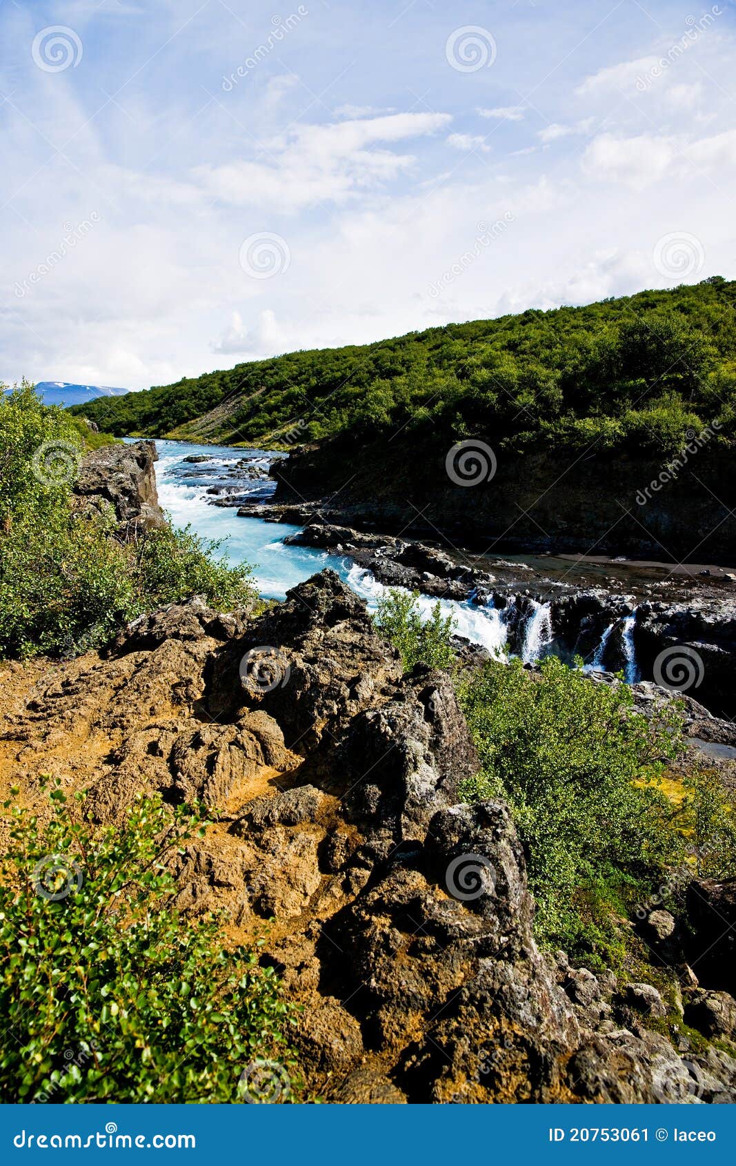 Barnafoss Waterfall in Iceland Stock Image - Image of cristal ...