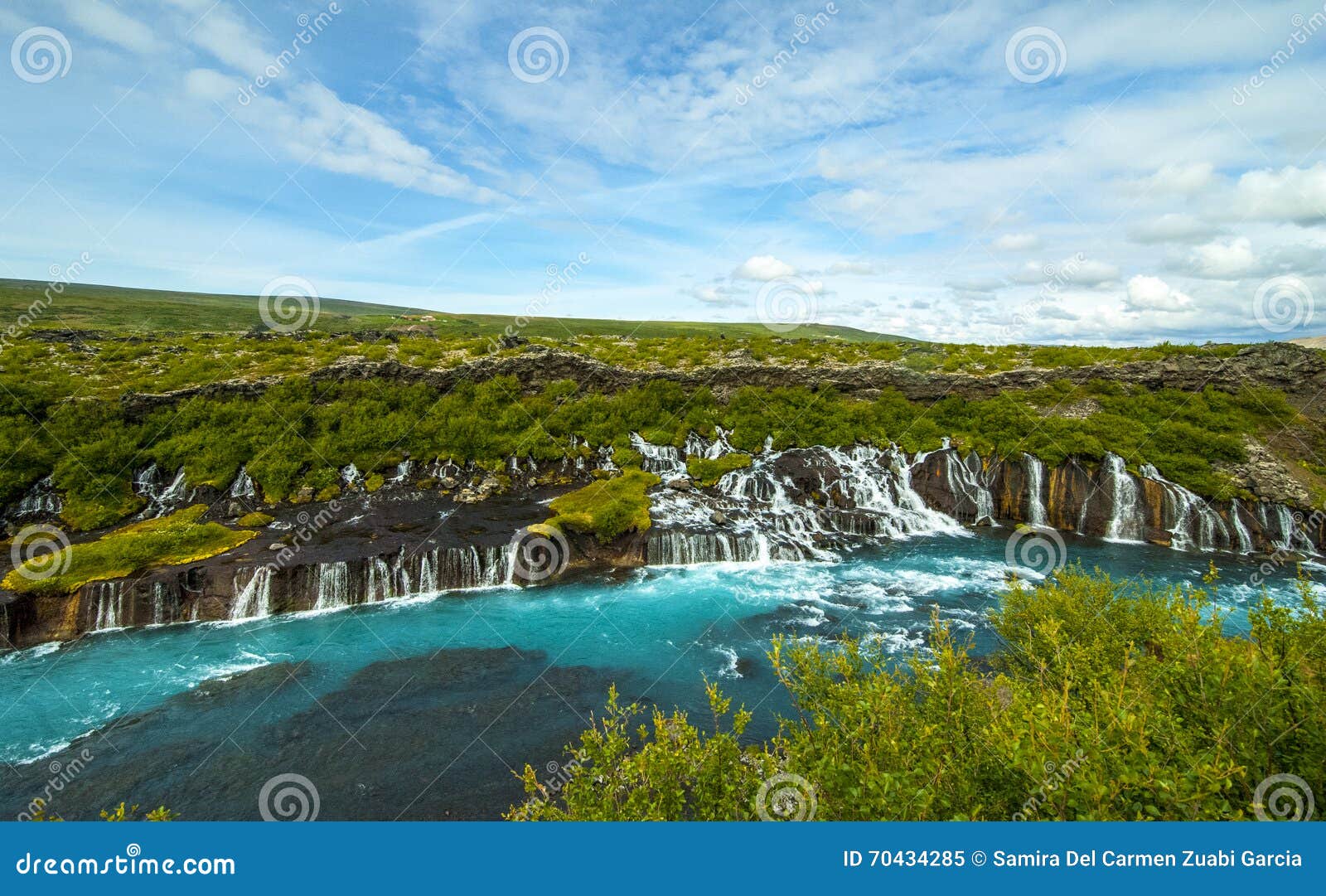 Barnafoss Waterfall stock image. Image of aguas, iceland - 70434285